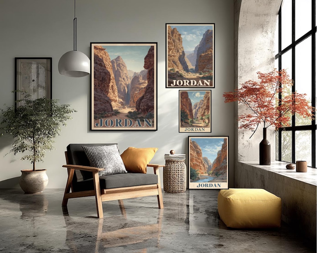 Jordan Country Poster Middle East Art Jordan Print Travel Wall Decor ...