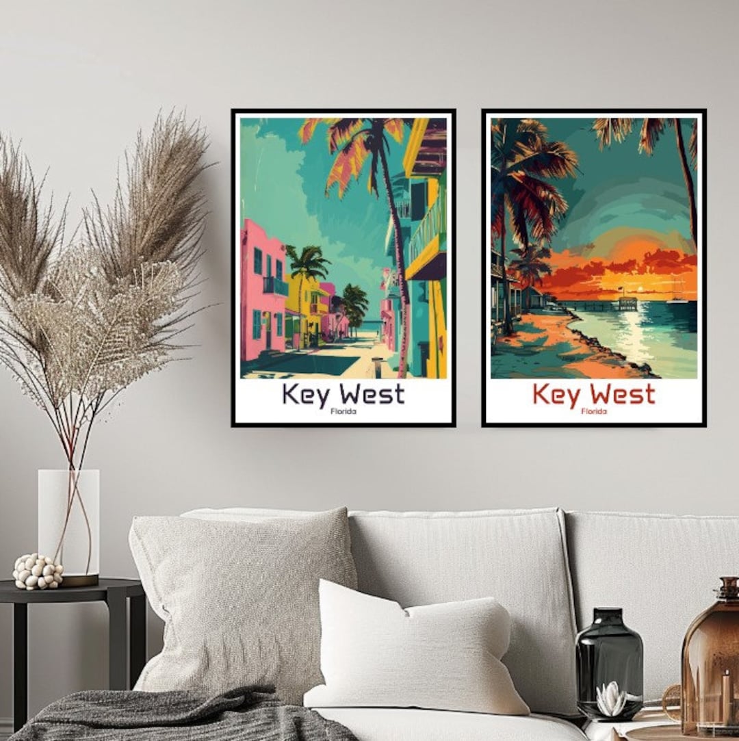 Key West Florida Travel Poster Print Wall Florida Key West Wall Poster ...