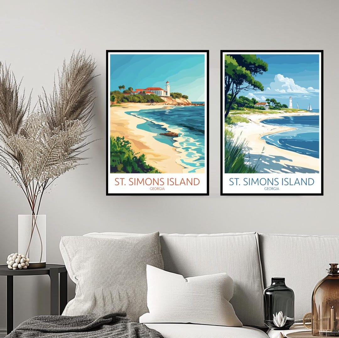 St. Simons Island Georgia Poster Travel Print Georgia Savannah Wall ...