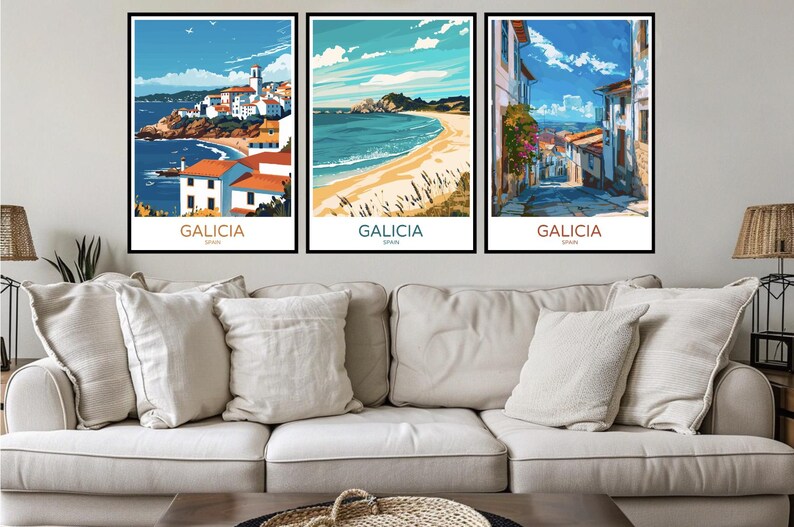 Galicia Spain Poster Travel Print Galicia Iberian Santiago De ...