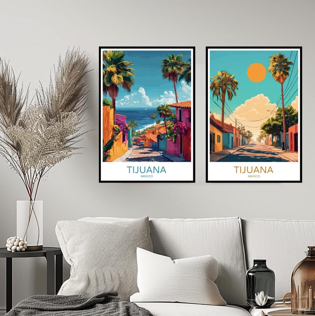 Tijuana Mexico Poster Travel Print Tijuana Baja California Wall Home ...