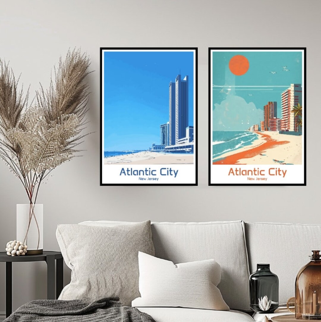 Atlantic City New Jersey Poster Travel Print Atlantic City Wall Home ...