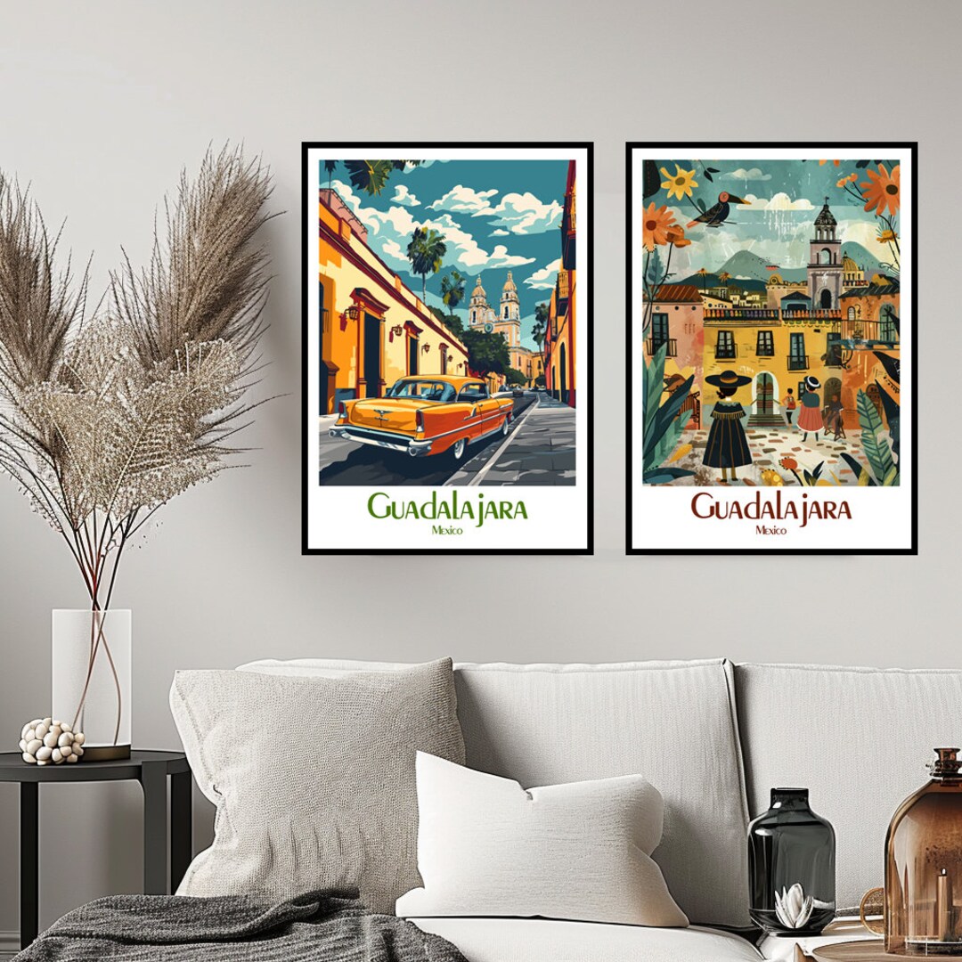 Guadalajara Mexico Travel Poster Print Wall Mexico Guadalajara Poster ...