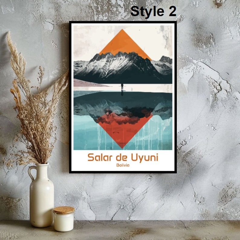 Salar De Uyuni Bolivia Poster Travel Print Wall Bolivia Salar De Uyuni ...