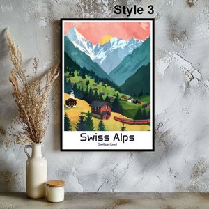 Swiss Alps Switzerland Poster Travel Print Wall Switzerland Alps Poster ...
