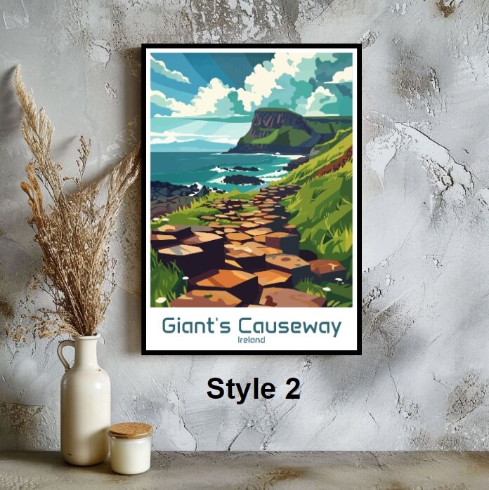 Ireland Giant's Causeway Poster Travel Print Wall Giant's Causeway ...