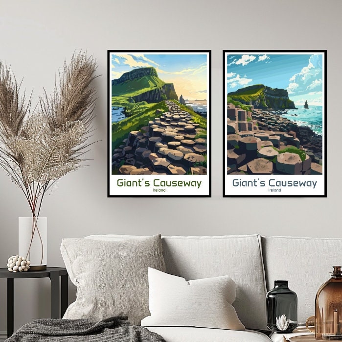 Giant's Causeway Ireland Poster Travel Print Wall Giant's Causeway ...