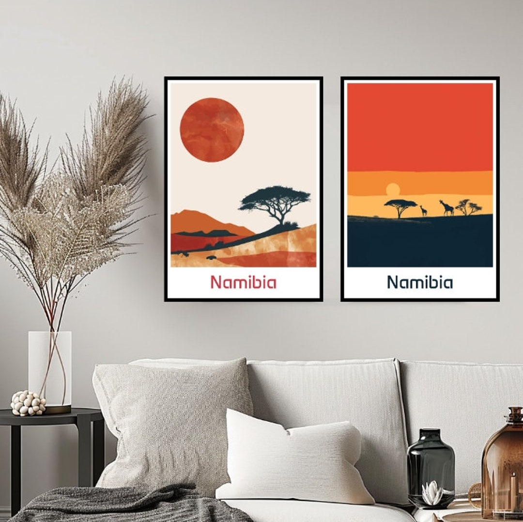 Namibia Travel Poster Print Wall Namibia Africa Poster Wall Poster Home ...
