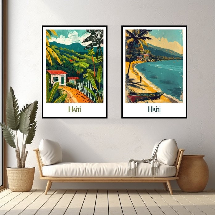 Haiti Poster Travel Print Wall Haiti Poster Wall Art Home Decor Canvas ...
