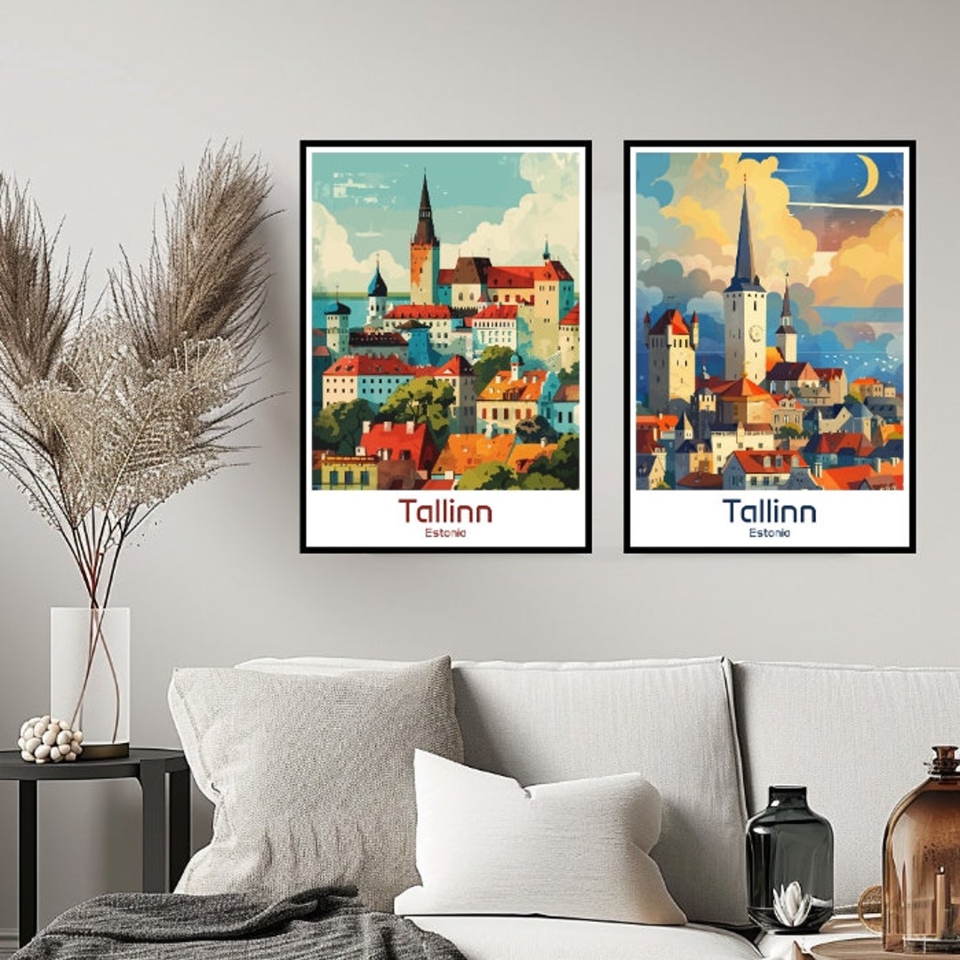 Tallinn Estonia Travel Poster Print Wall Estonia Tallinn Poster Home ...