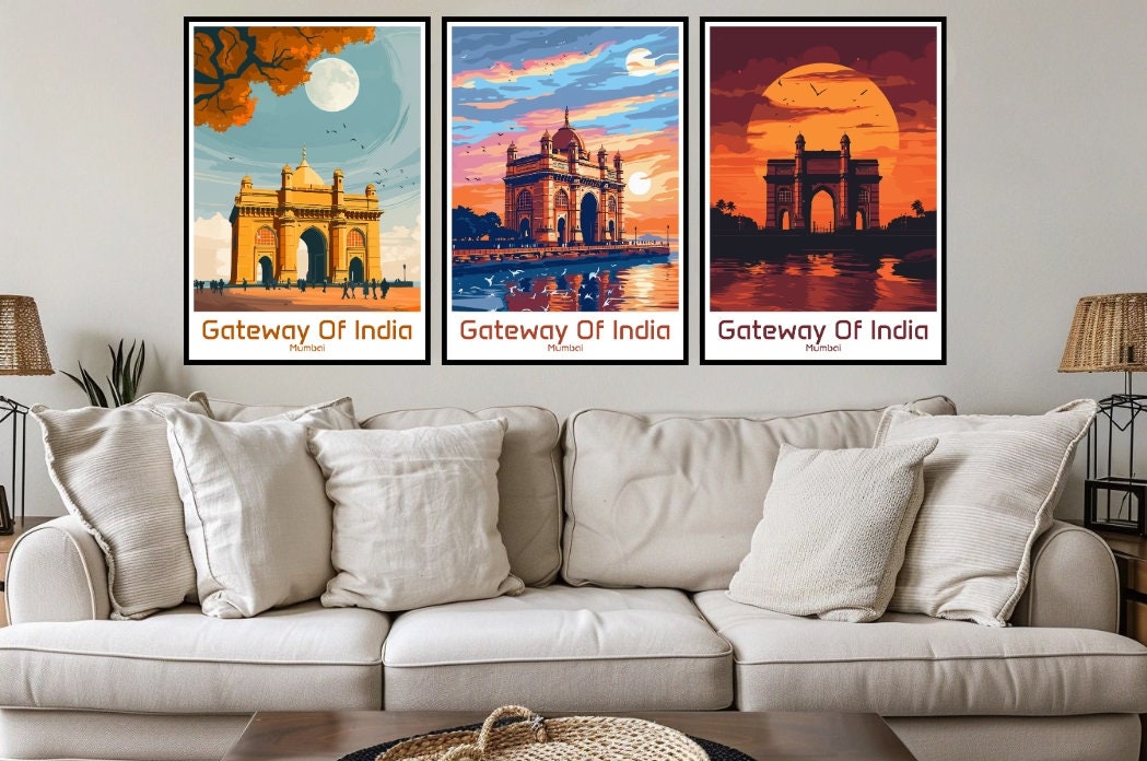 Gateway of India Poster Travel Wall Print India Mumbai Gateway of India ...