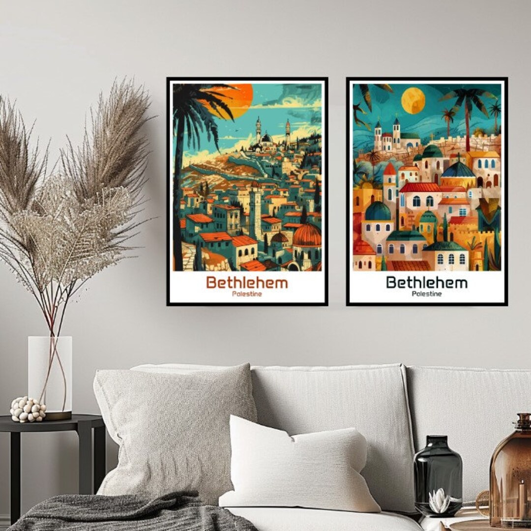 Bethlehem Palestine Poster Travel Print Wall Bethlehem Palestine Poster ...