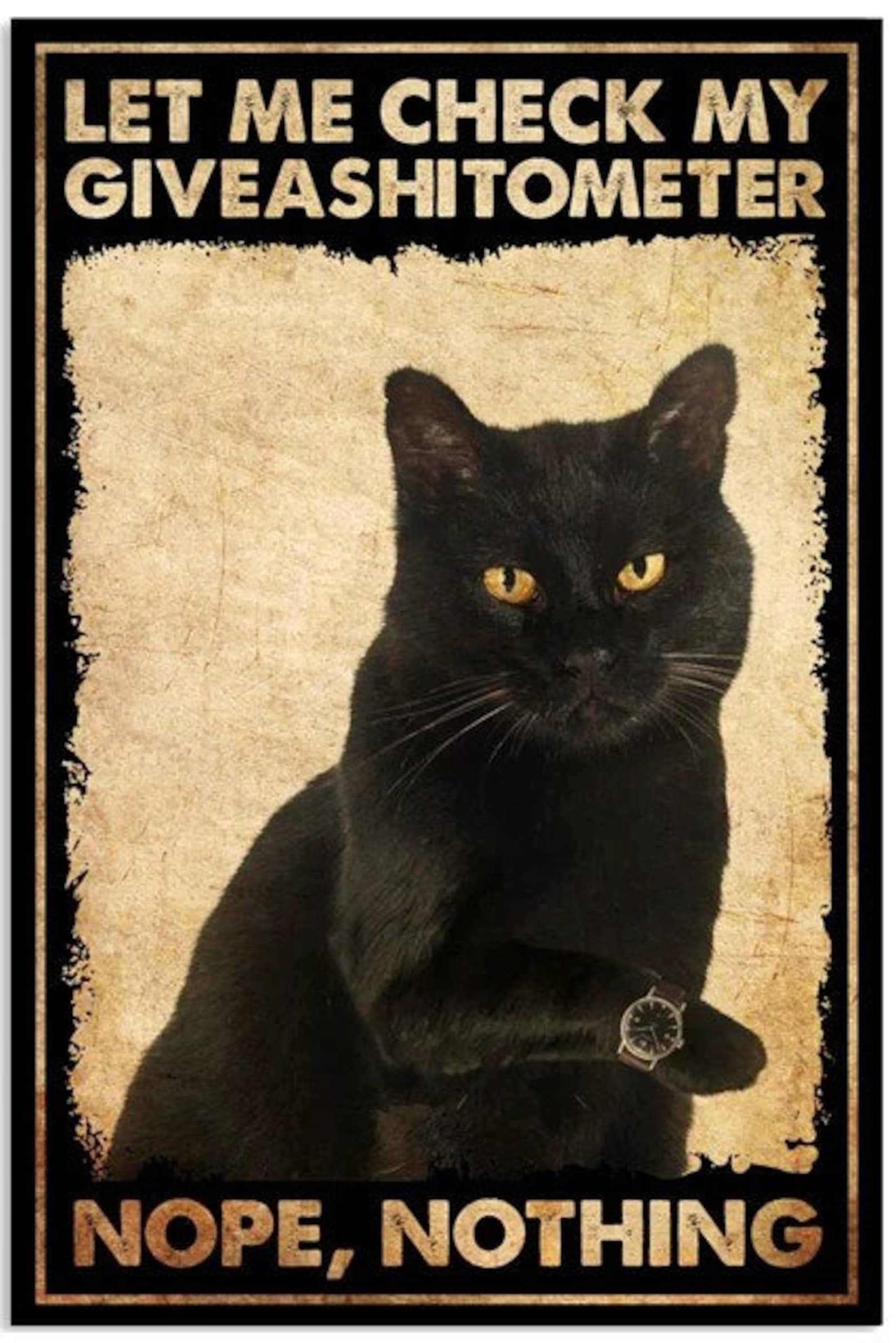 Vintage Canvas Poster Let Me Check My Giveashitometer Nope - Etsy