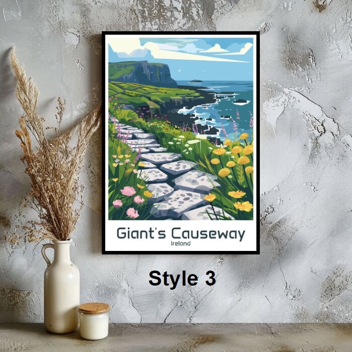Ireland Giant's Causeway Poster Travel Print Wall Giant's Causeway ...
