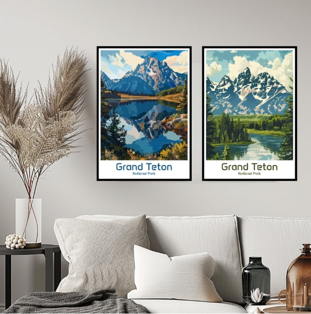 Grand Teton National Park Poster Travel Print Grand Teton Park Wall Art ...