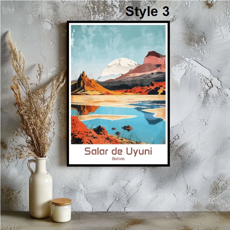 Salar De Uyuni Bolivia Poster Travel Print Wall Bolivia Salar De Uyuni ...
