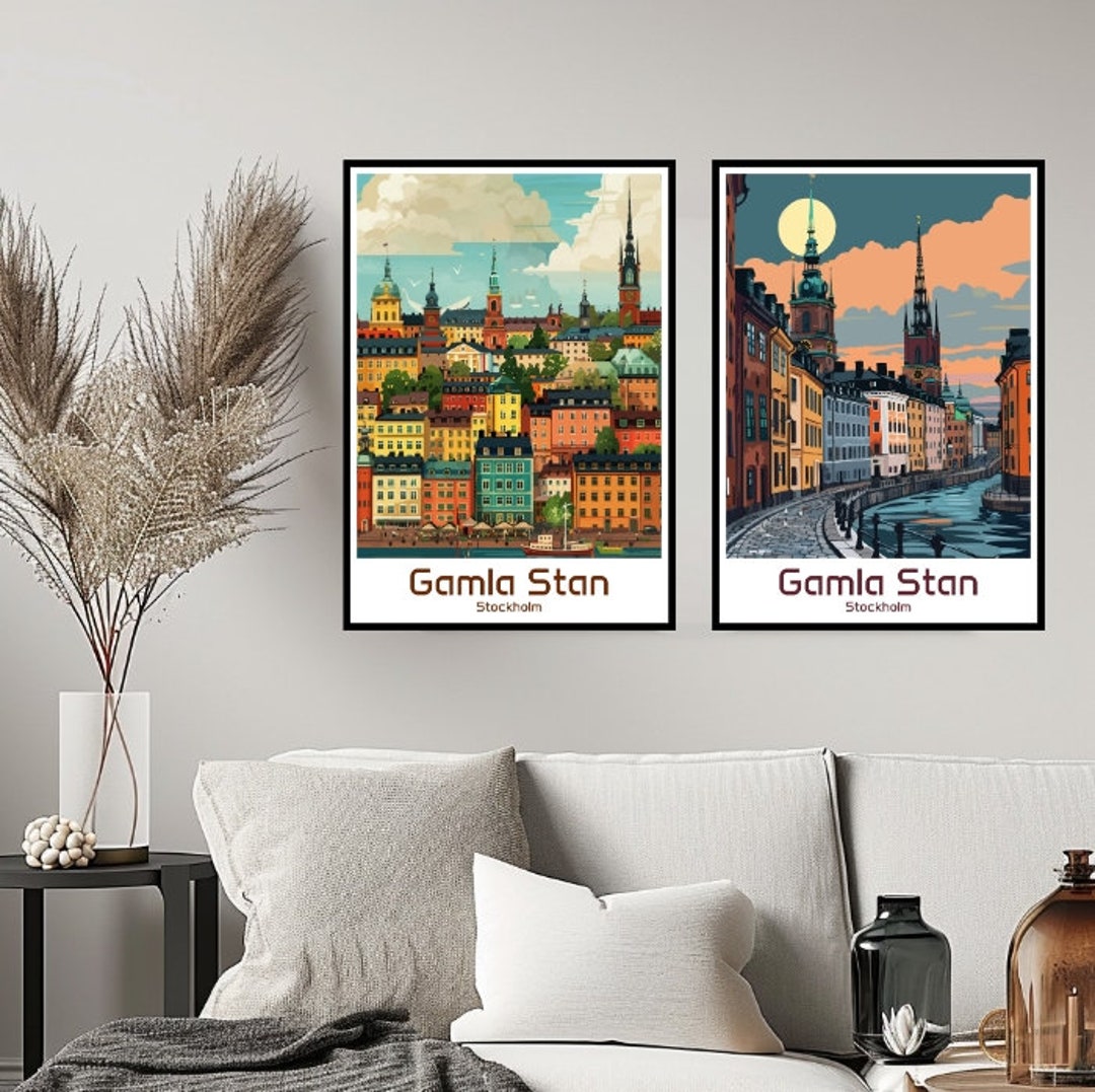 Gamla Stan Stockholm Travel Poster Print Wall Sweden Stockholm Poster ...