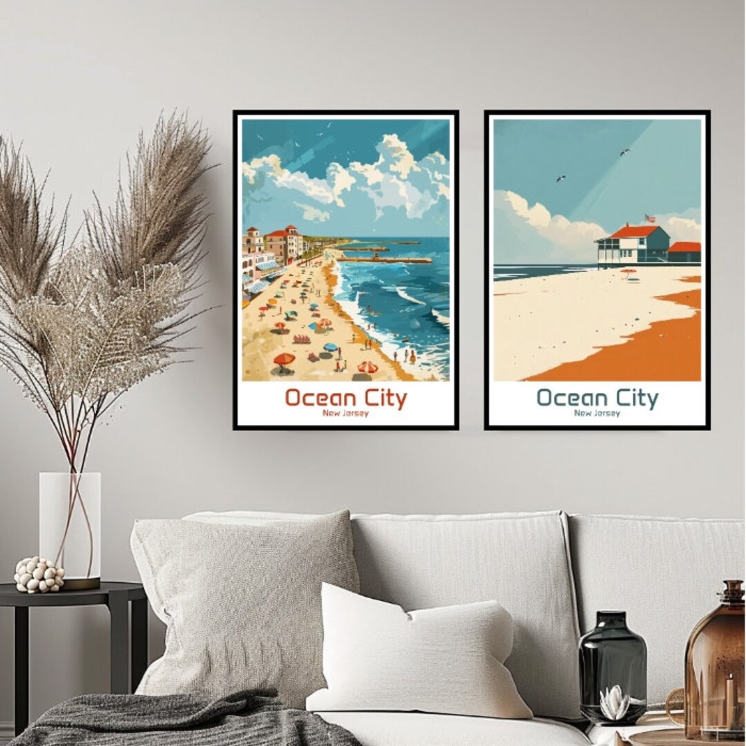 Ocean City New Jersey Poster Travel Print New Jersey Ocean City Wall ...