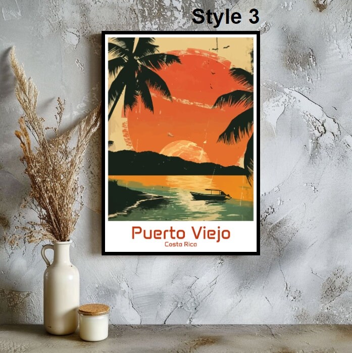 Puerto Viejo Costa Rica Poster Travel Print Wall Costa Rica Puerto ...