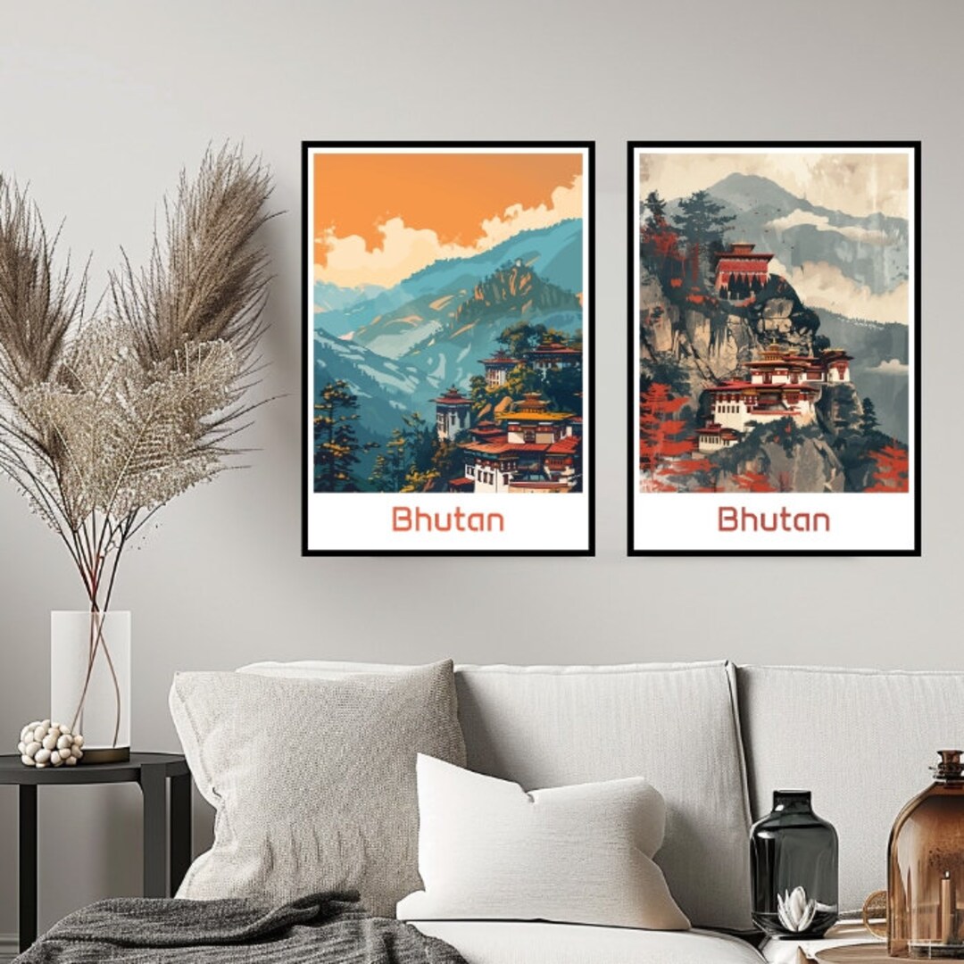 Bhutan Poster Travel Print Wall Bhutan Poster Wall Art Home Decor ...