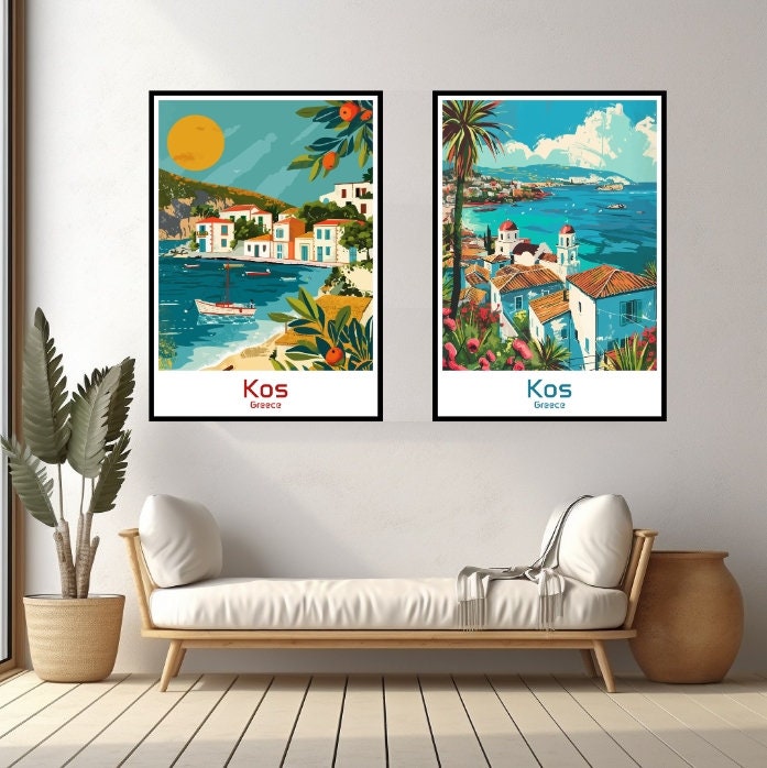Kos Greece Poster Travel Print Wall Greece Kos Poster Wall Home Decor ...