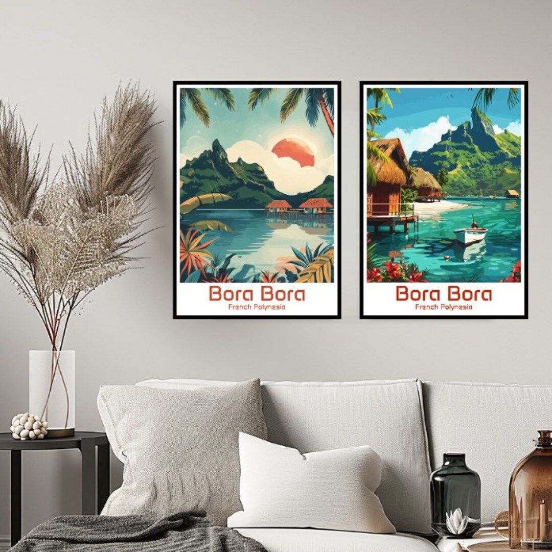 Bora Bora French Polynesia Poster Travel Print Wall France Bora Bora ...