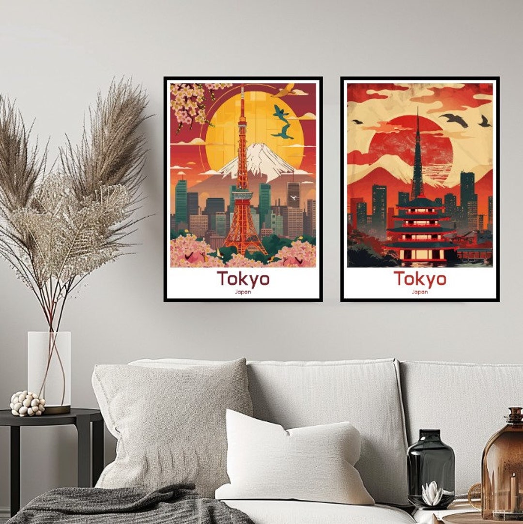 Tokyo Japan Poster Travel Print Wall Japan Tokyo Poster Wall Art Home ...