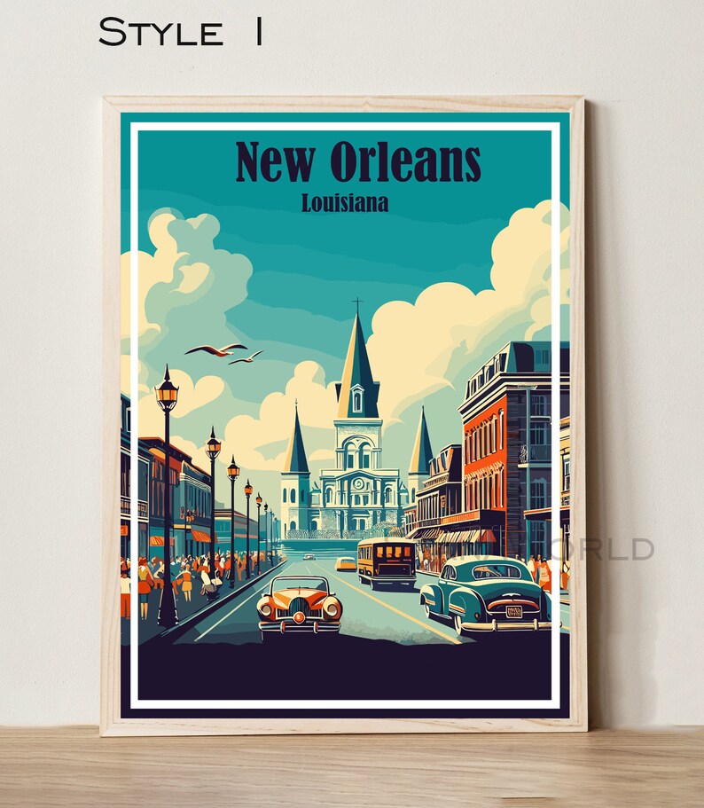 New Orleans Louisiana Unites States Travel Poster Print Wall Art New ...