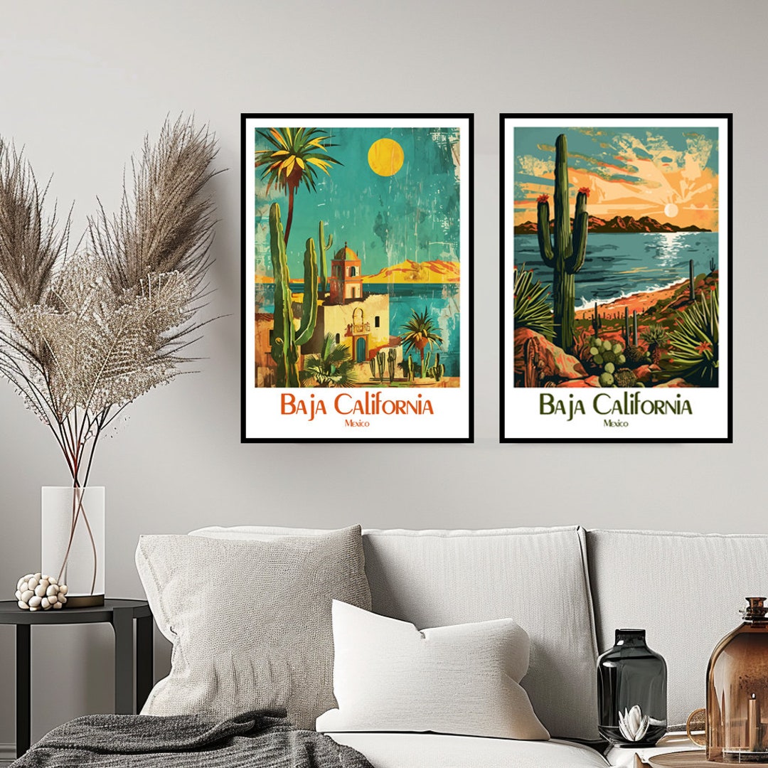Baja California Mexico Travel Poster Print Wall Mexico Baja California ...