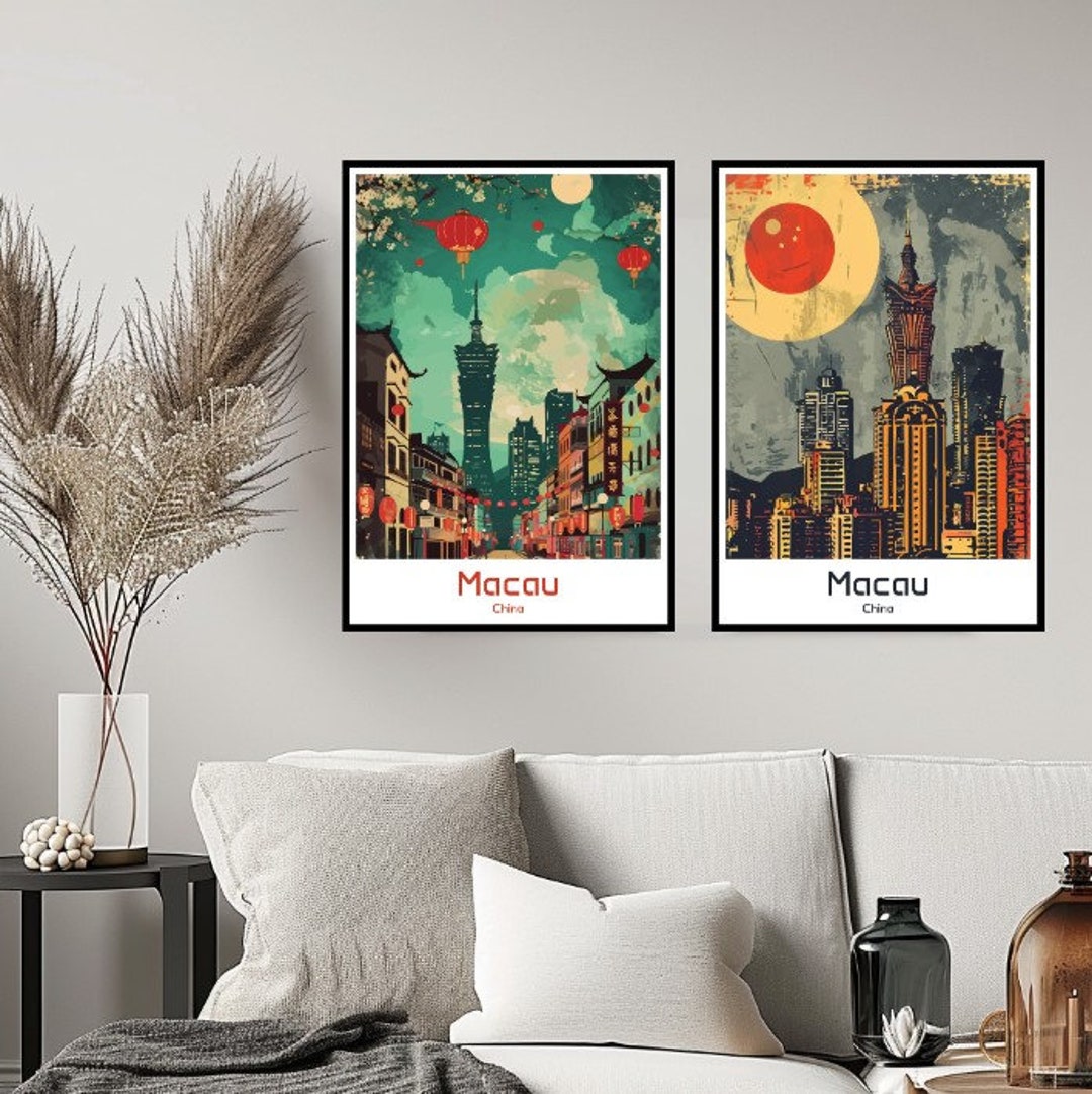 Macau China Poster Travel Print Wall China Macau Poster Wall Art Home ...