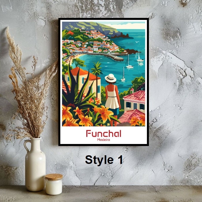 Funchal Madeira Poster Travel Print Wall Madeira Funchal Poster Wall ...