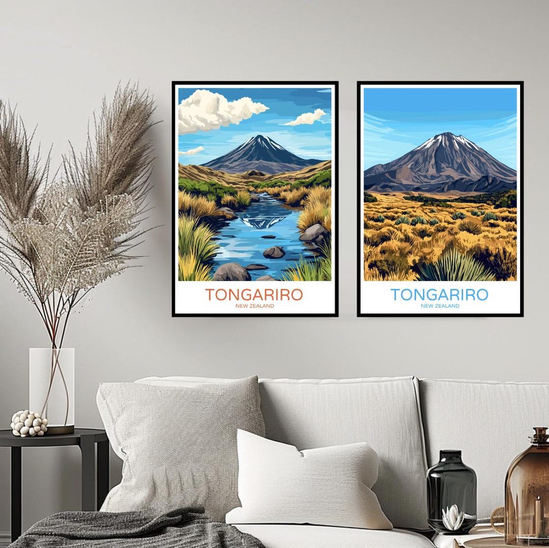 Tongariro National Park New Zealand Poster Travel Print Tongariro Park ...