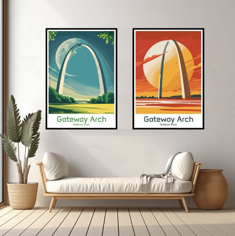 Gateway Arch National Park Poster Travel Print Missouri Gateway Arch ...
