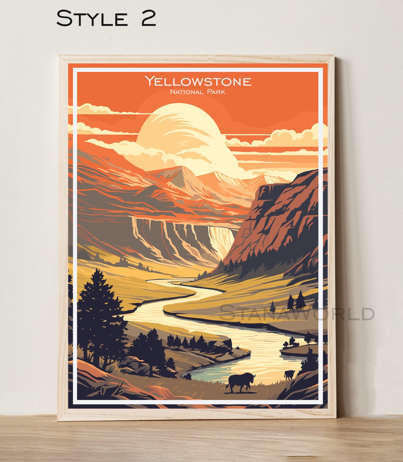 Yellowstone National Park Travel Poster Print Wall Art Yellowstone ...