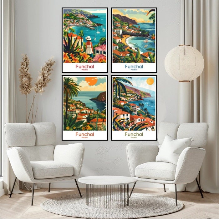 Funchal Madeira Poster Travel Print Wall Madeira Funchal Poster Wall ...