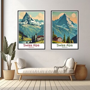 Swiss Alps Switzerland Poster Travel Print Wall Switzerland Alps Poster ...