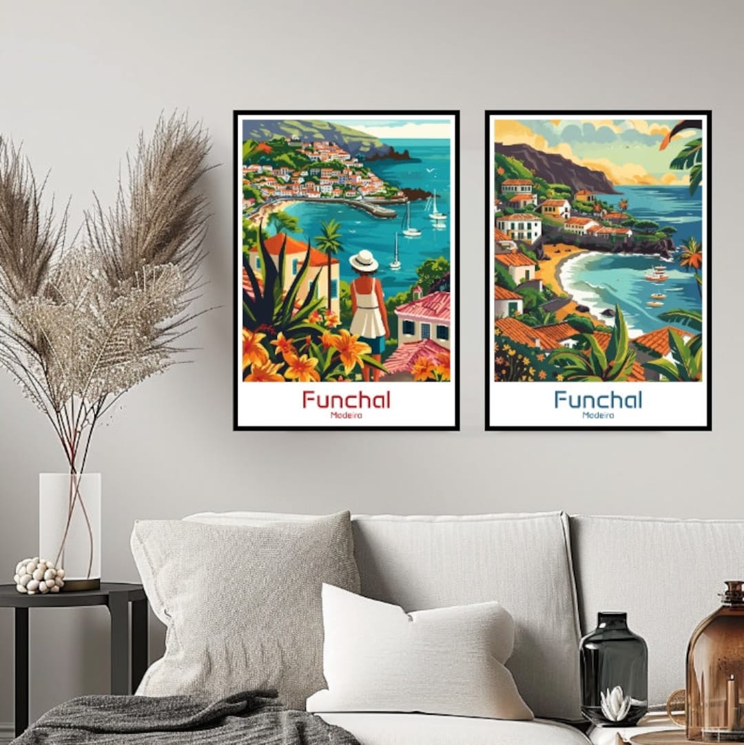 Funchal Madeira Poster Travel Print Wall Madeira Funchal Poster Wall ...