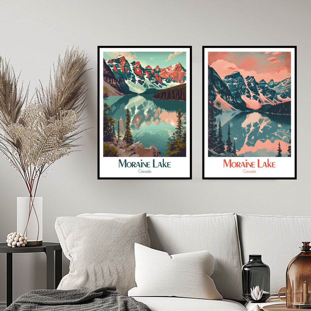 Moraine Lake Canada Travel Poster Print Wall Banff National Park Poster Wall Poster Home Decor ...