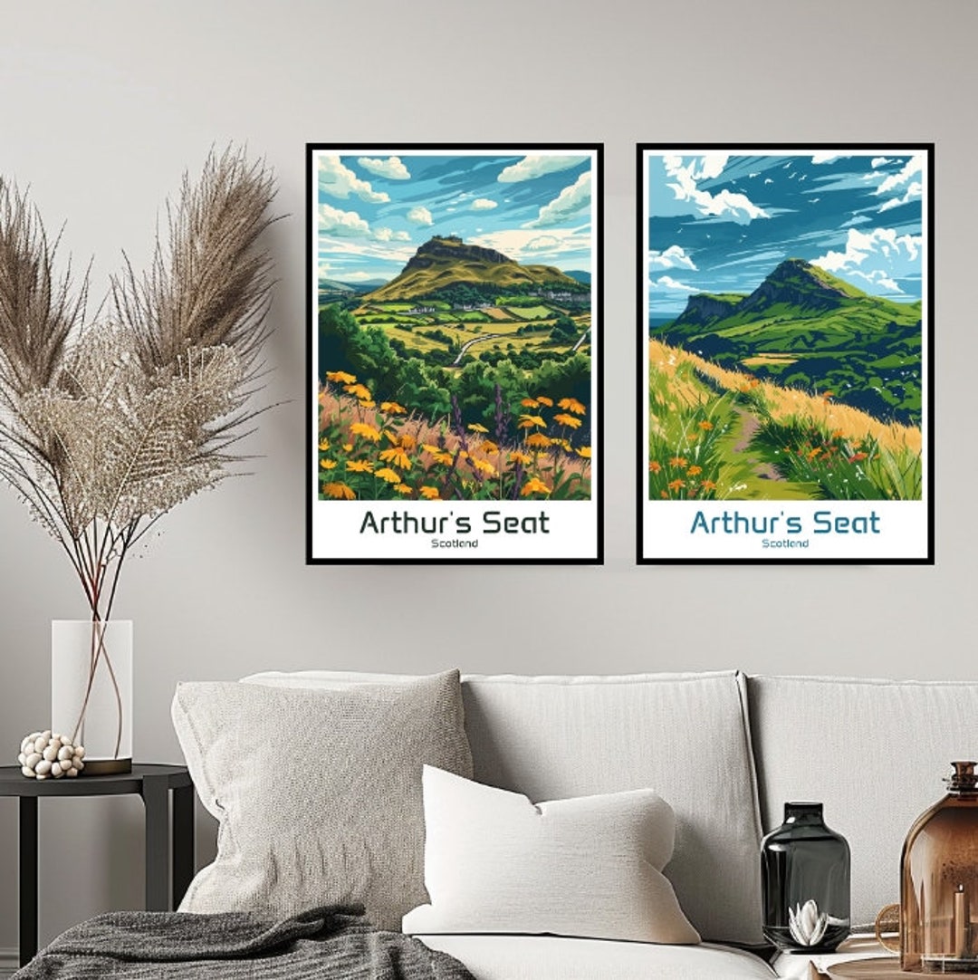 Arthur's Seat Scotland Poster Travel Print Wall Edinburgh Arthur's Seat ...