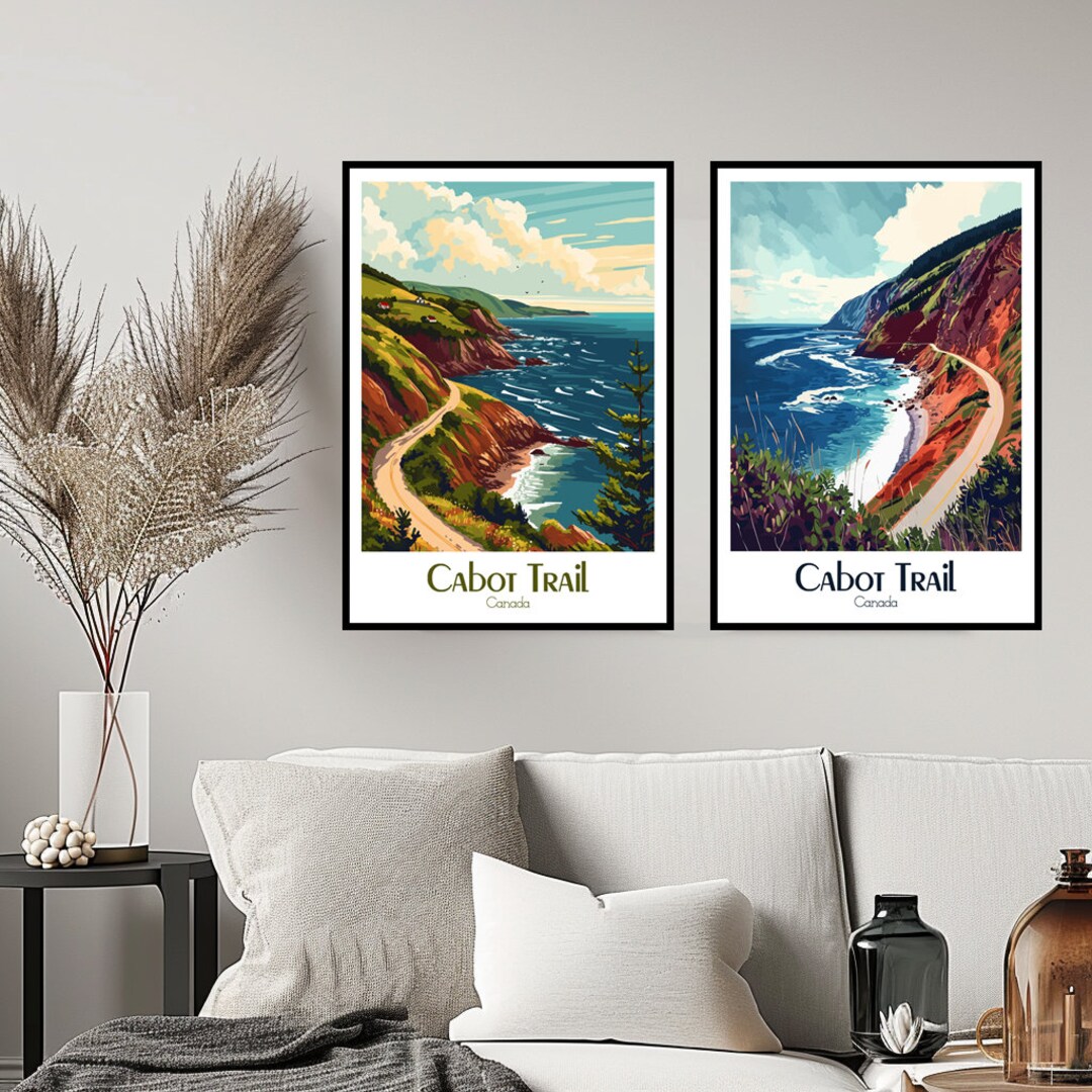 The Cabot Trail Canada Travel Poster Print Wall Nova Scotia Poster Wall ...
