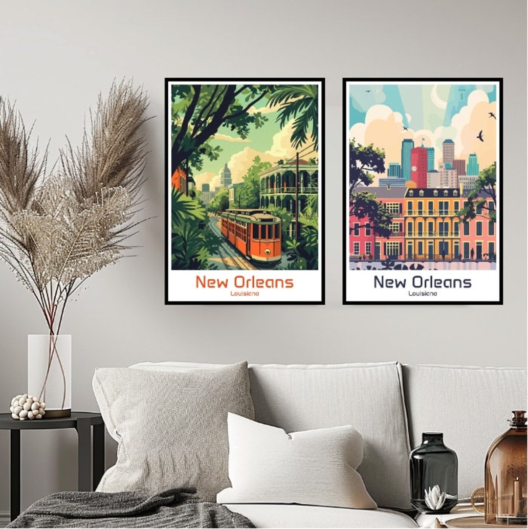 New Orleans Louisiana Poster Travel Print Wall Art Louisiana New ...