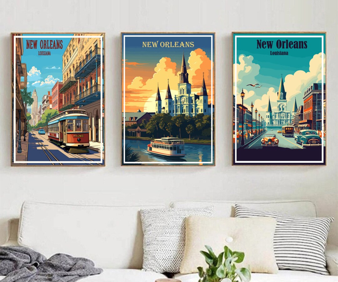 New Orleans Louisiana Unites States Travel Poster Print Wall Art New ...