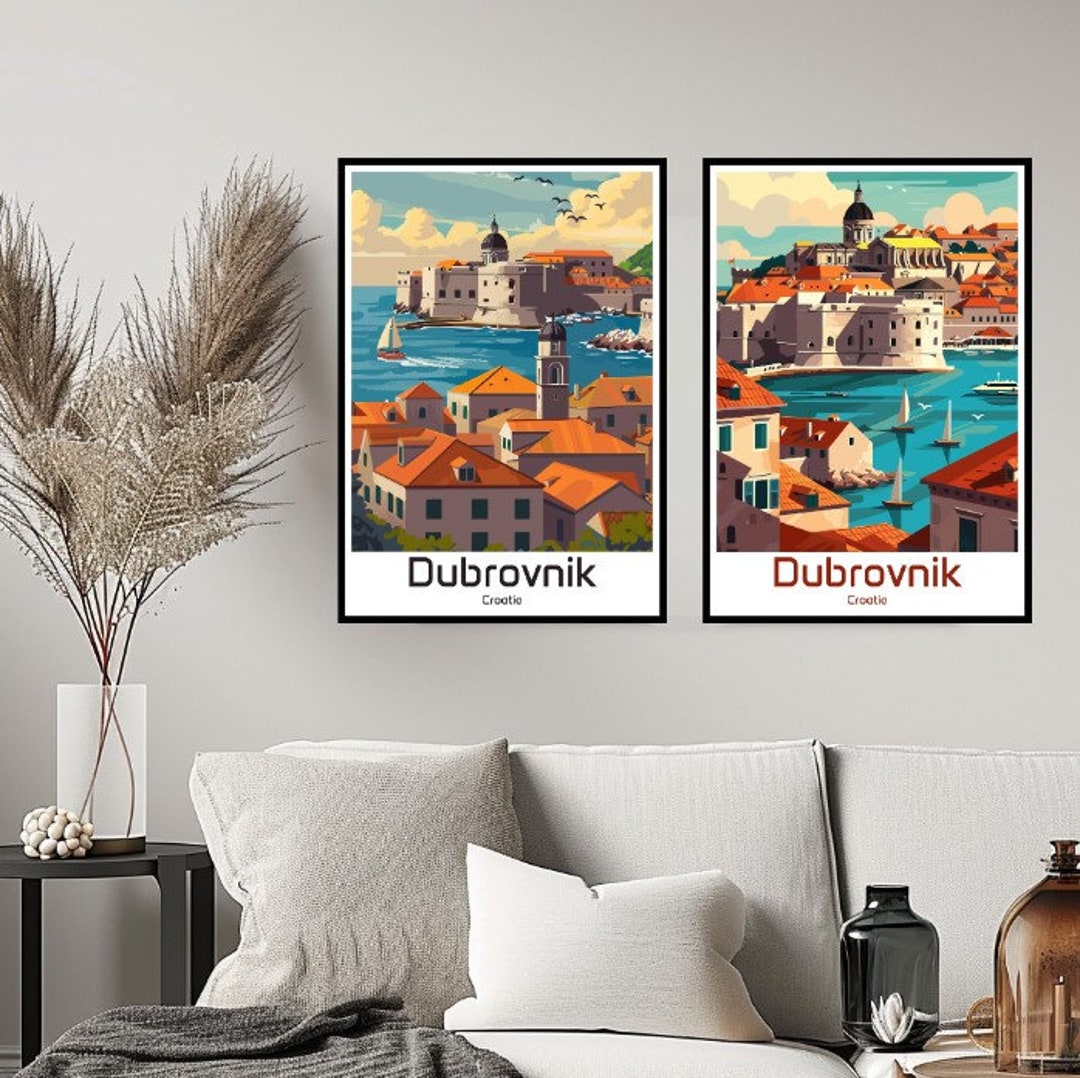 Dubrovnik Croatia Poster Travel Print Wall Croatia Dubrovnik Poster ...