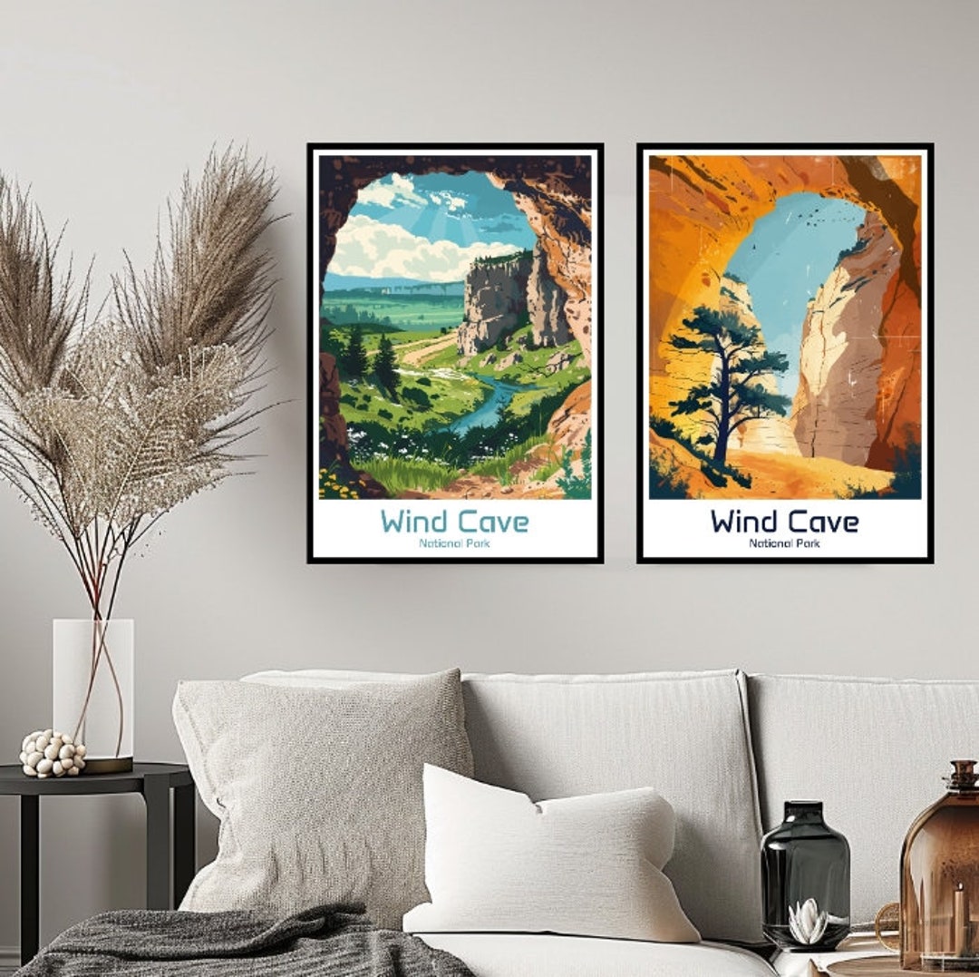 Wind Cave National Park Poster Travel Print South Dakota Wind Cave Park ...