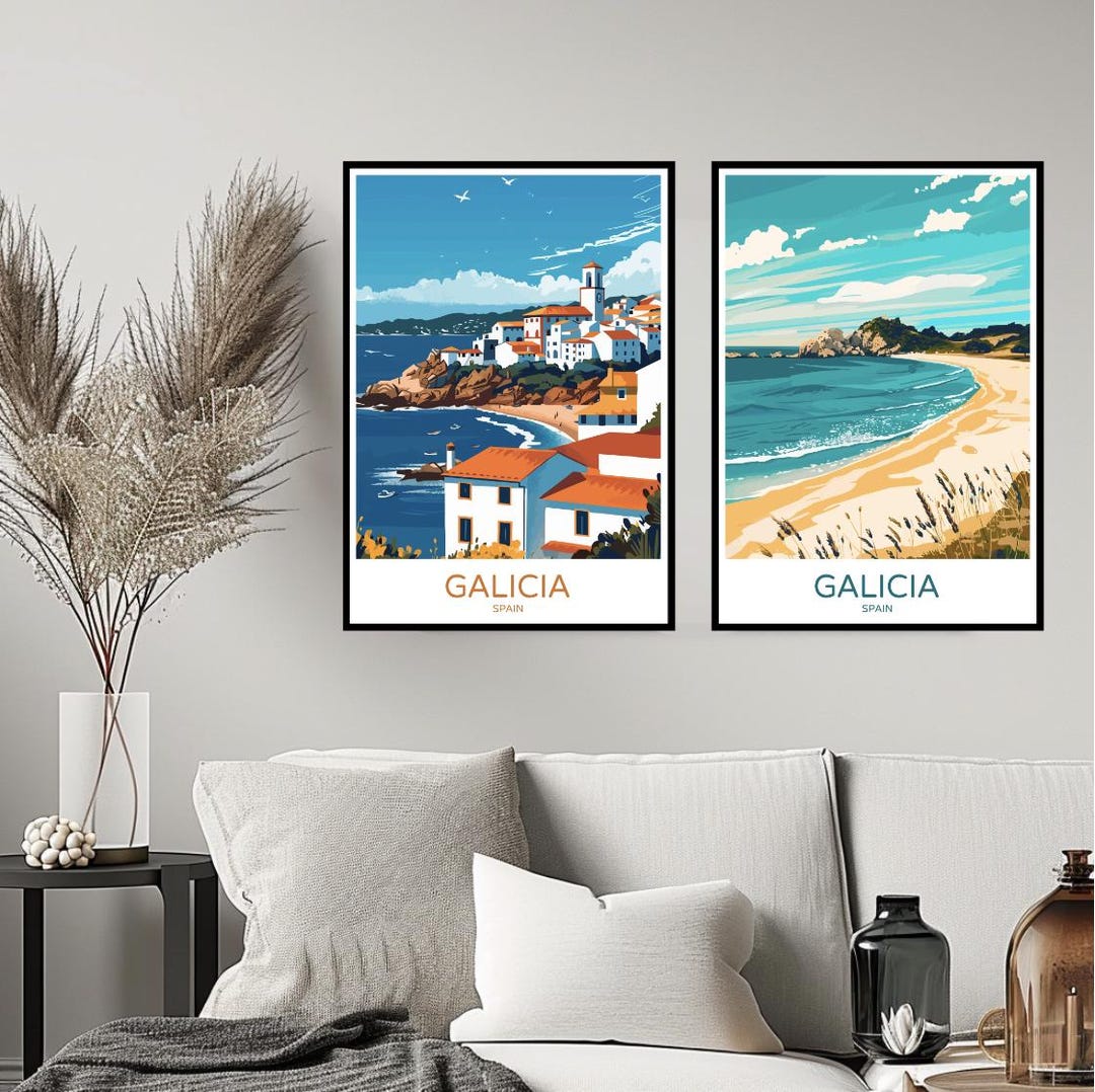 Galicia Spain Poster Travel Print Galicia Iberian Santiago De ...