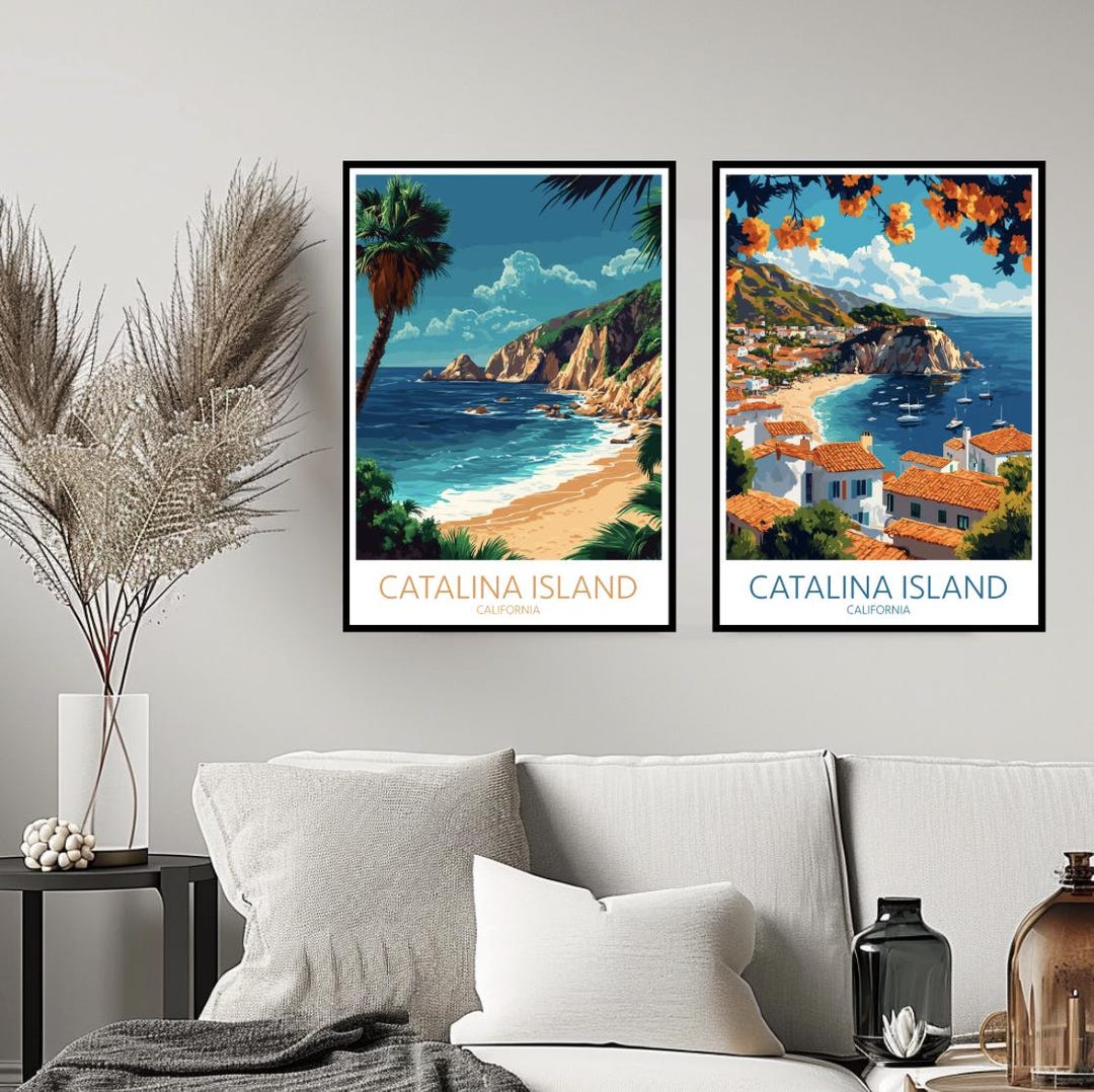 Catalina Island California Wall Poster Digital Print Catalina Island ...