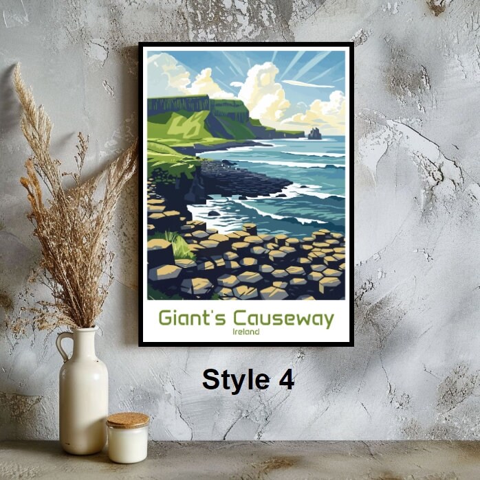 Ireland Giant's Causeway Poster Travel Print Wall Giant's Causeway ...