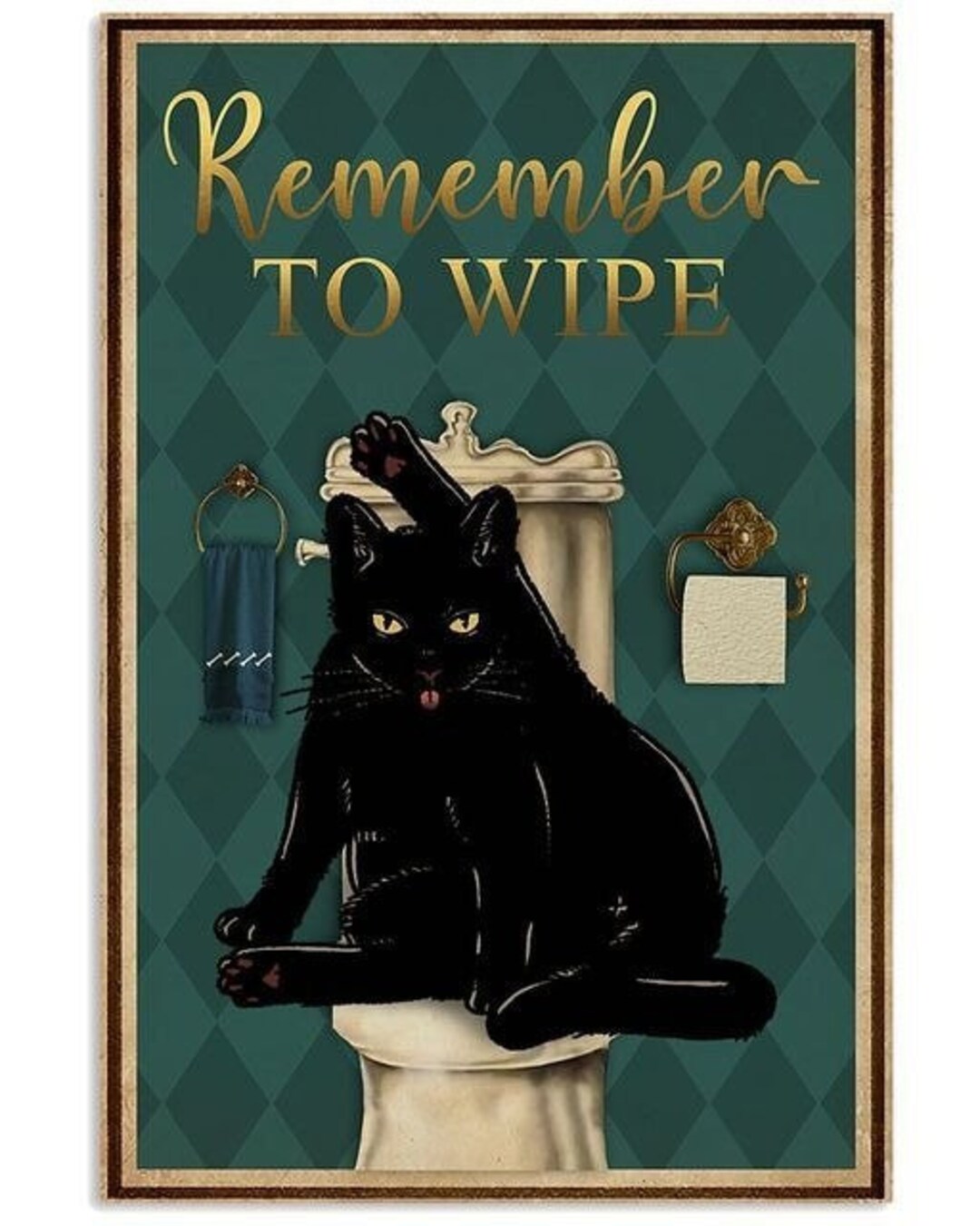 Vintage Canvas Poster Remember to Wipe Print Wall Art Home - Etsy Canada