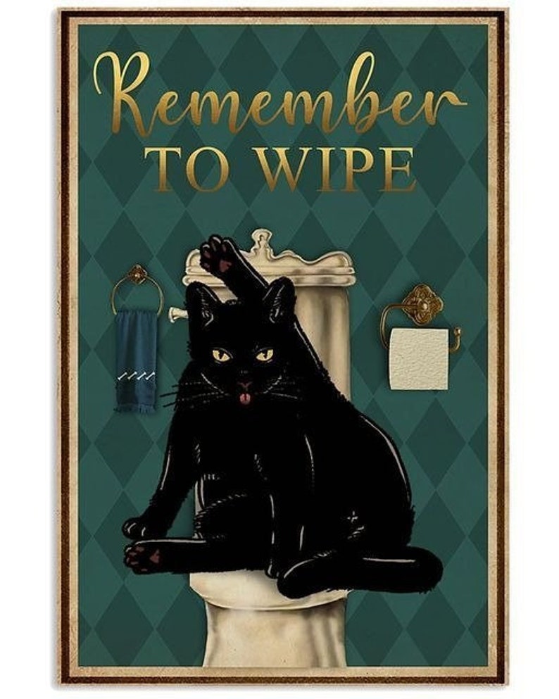 Vintage Canvas Poster Remember to Wipe Print Wall Art Home - Etsy Canada