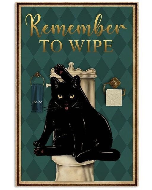 Vintage Canvas Poster Remember to Wipe Print Wall Art Home - Etsy Canada